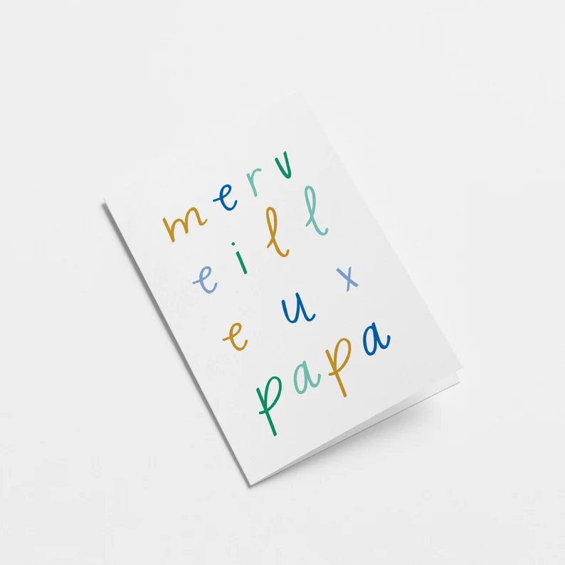 Merveilleux papa - Carte de voeux - French Father's Day card – joyeuxliens